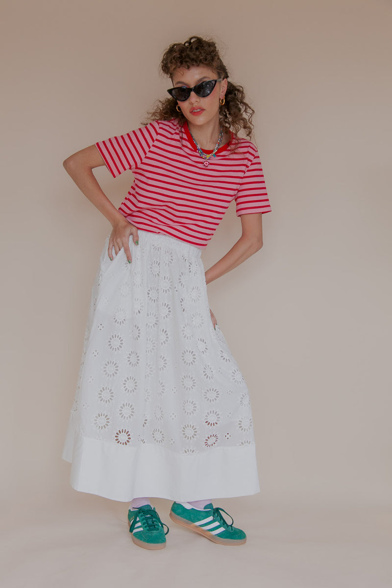 WHITE BRODERIE SKIRT – barethreads