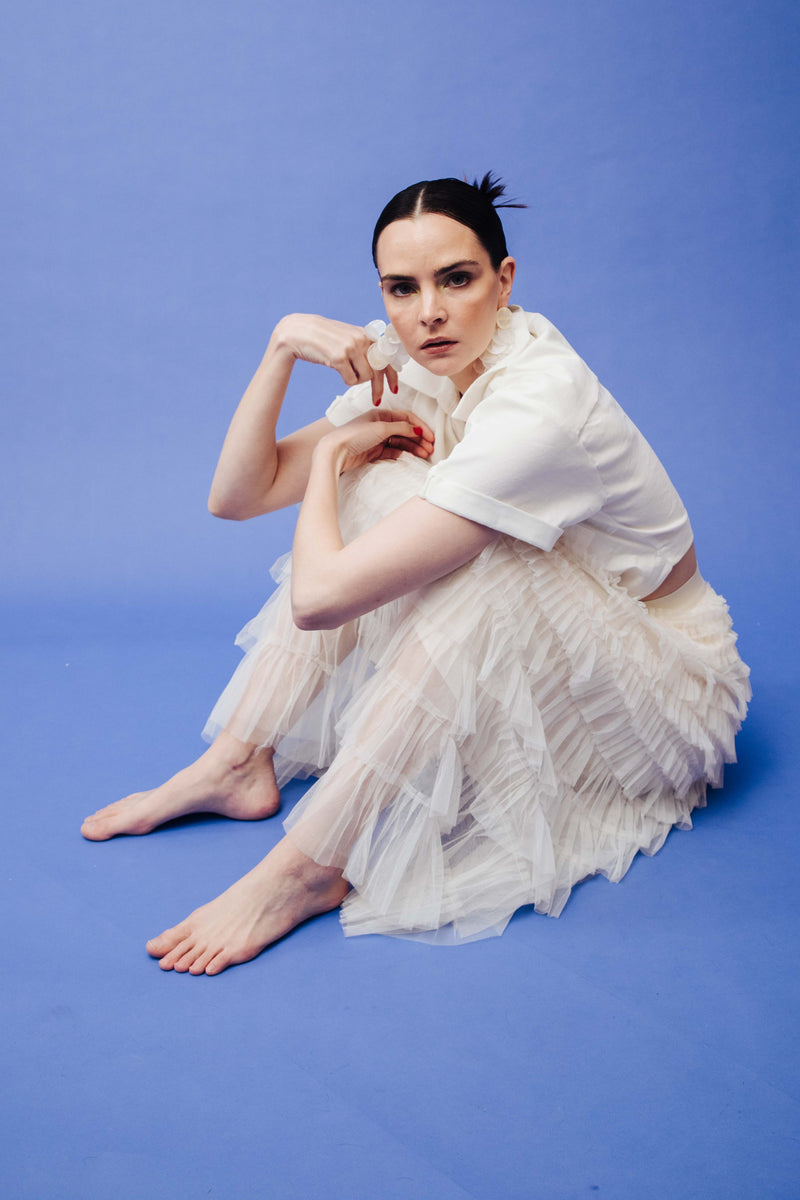 RUFFLE TULLE SKIRT - CREAM – barethreads